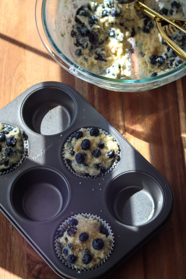 Small Batch Lemon Blueberry Muffins | Sweet & Seasoned