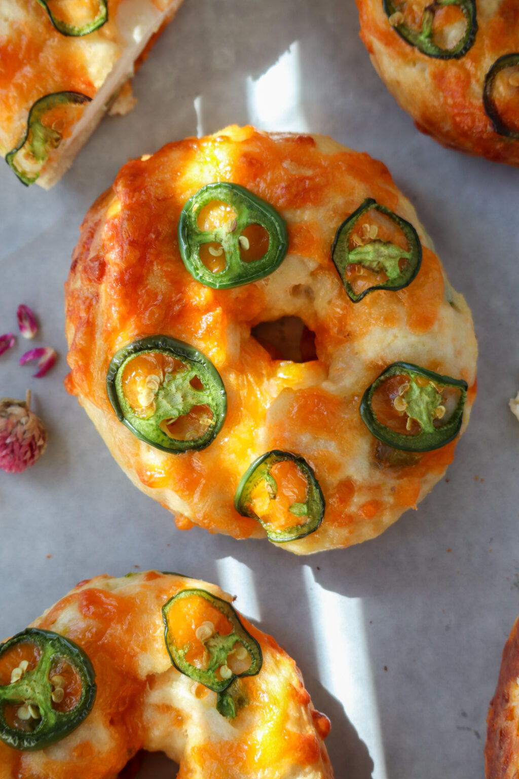 Cottage Cheese Jalapeño Cheddar Bagels | Sweet & Seasoned
